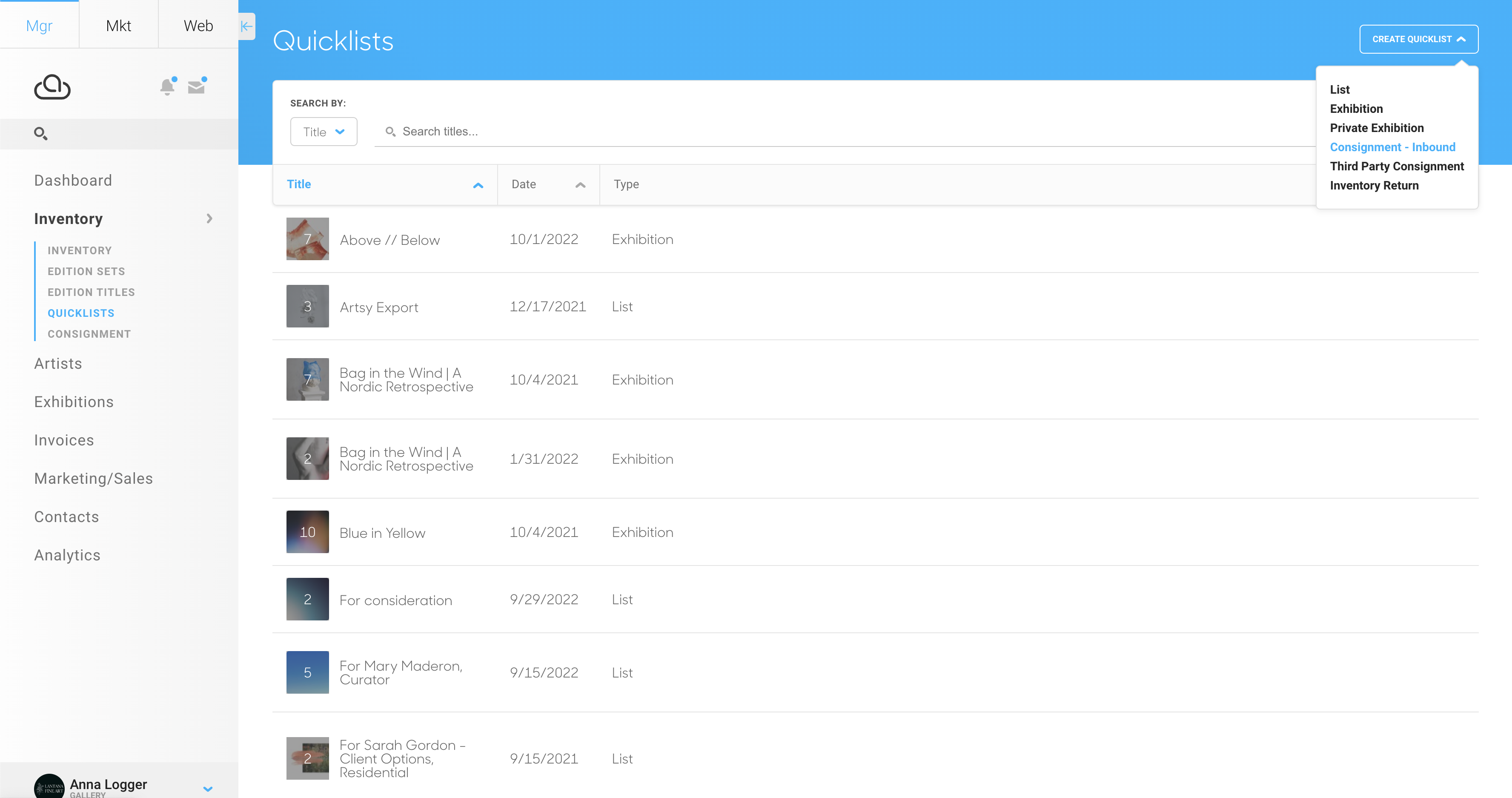 How to Create a Consignment List